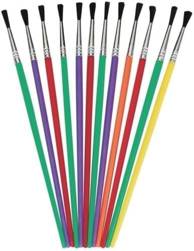 Classic Kids Paintbrush Set - 12 Craft Paintbrushes for Watercolors ...