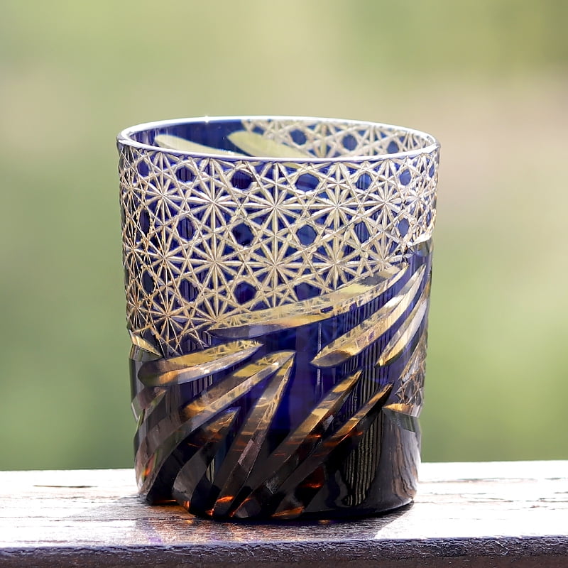 Classic Kiriko Style Hand-Carved 250ml 8oz Drinking Glass Custom Color ...