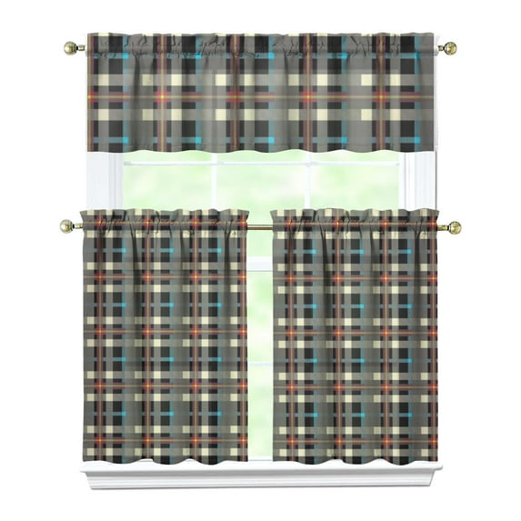 Classic Kitchen Curtains Set Tier and Valance Fashion Stylish Chic ...