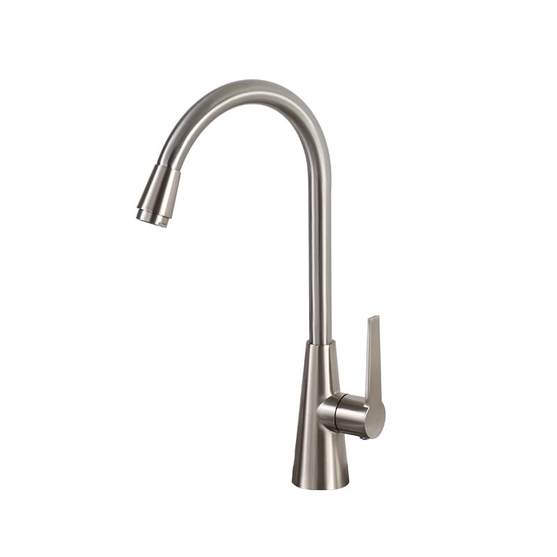 Classic Kitchen Faucet Brushed Process Swivel Spout Sink Faucet Curved ...