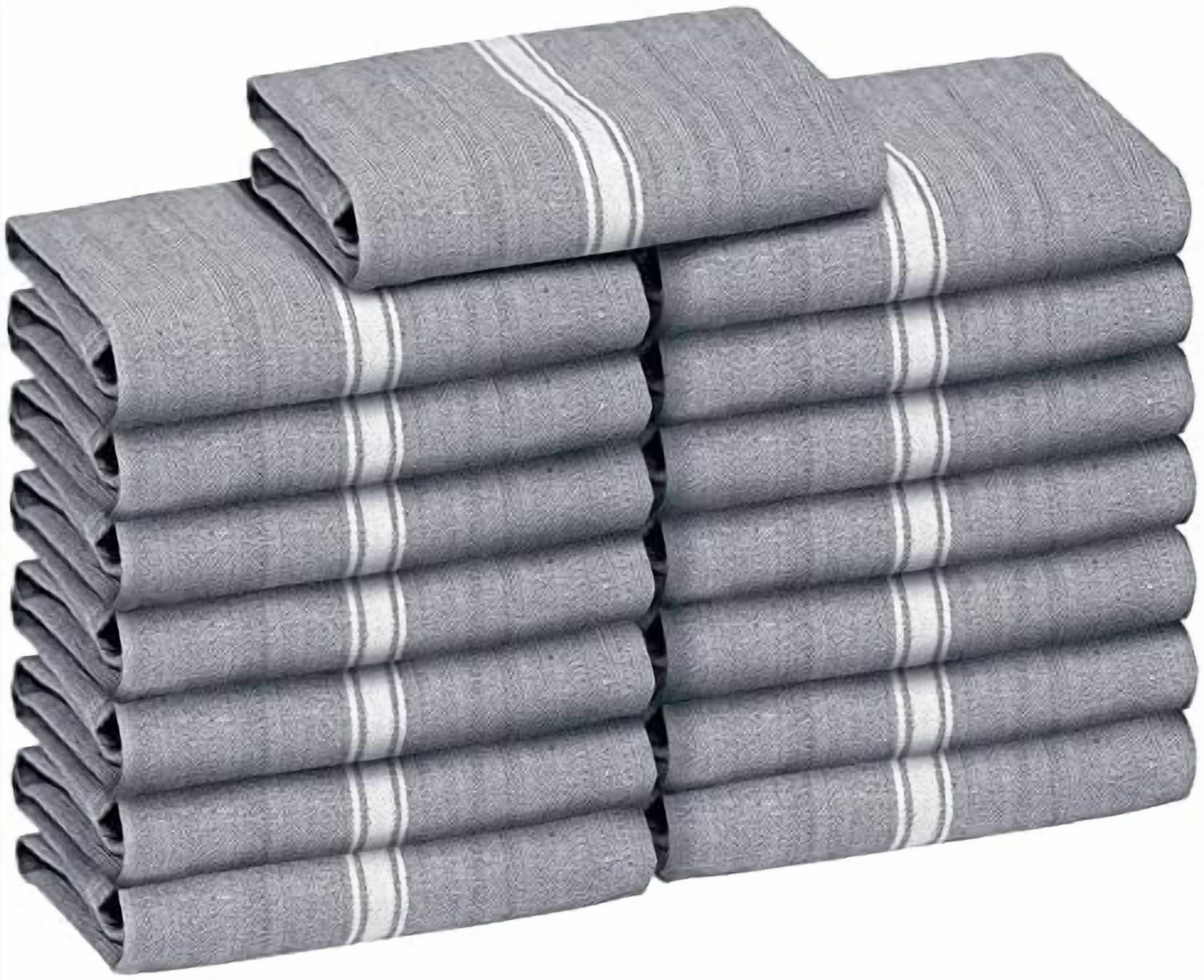 Classic Kitchen Towels - 15 Pack 100% Natural Cotton Towel Set ...