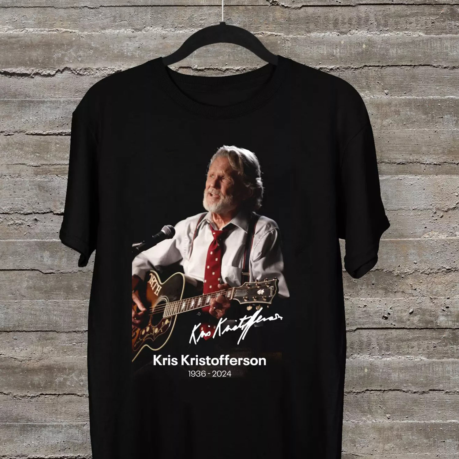 Classic Kris Kristofferson 1936-2024 Signed Black All Size Shirt OM57 ...