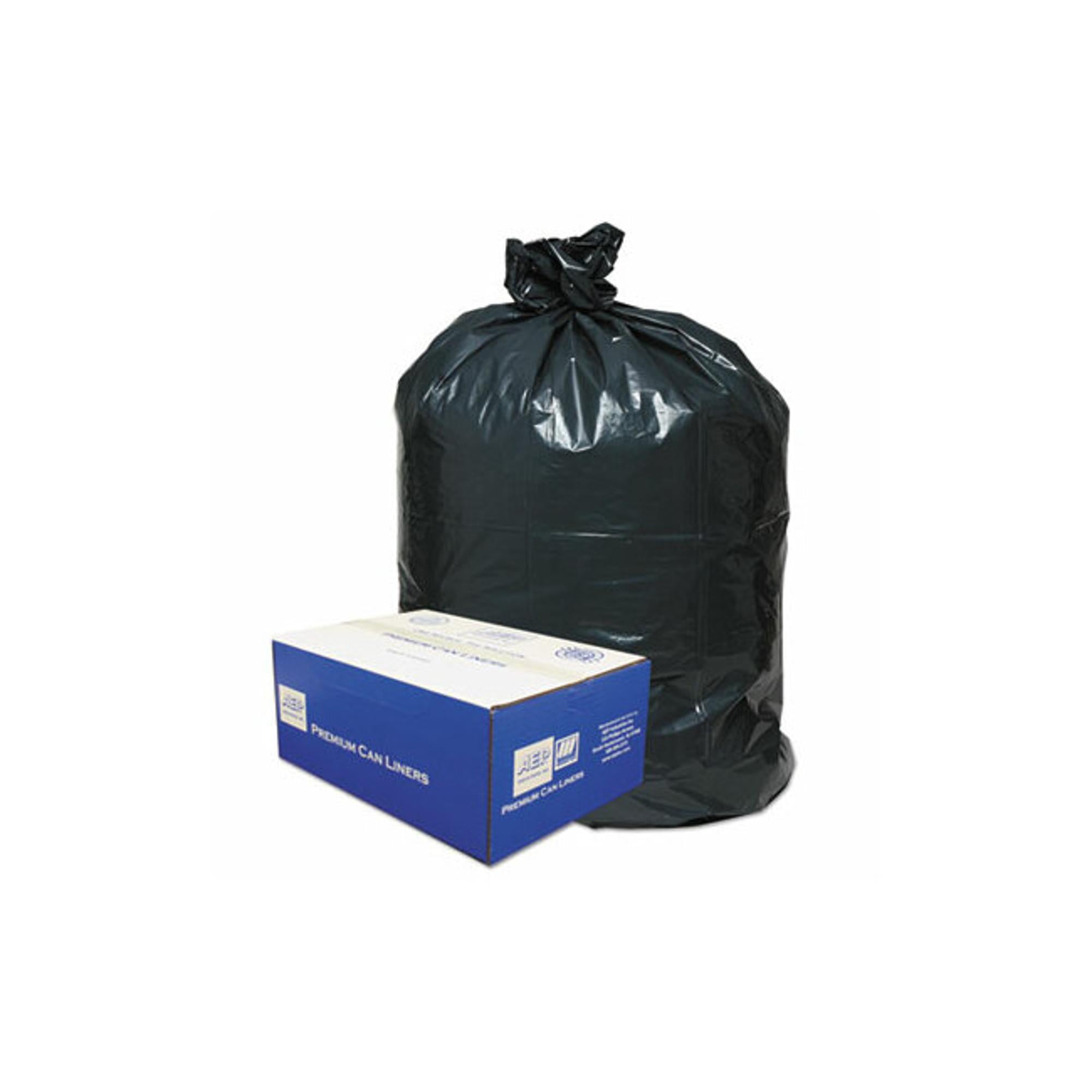 Linear Low-Density Can Liners 60 gal 0.9 mil 38" x 58" Black 10 Bags ...