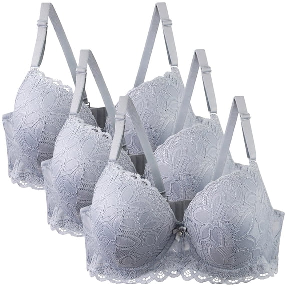 Classic Lace Bras With Underwire - 3PC Set, Supportive Sports And Daily ...