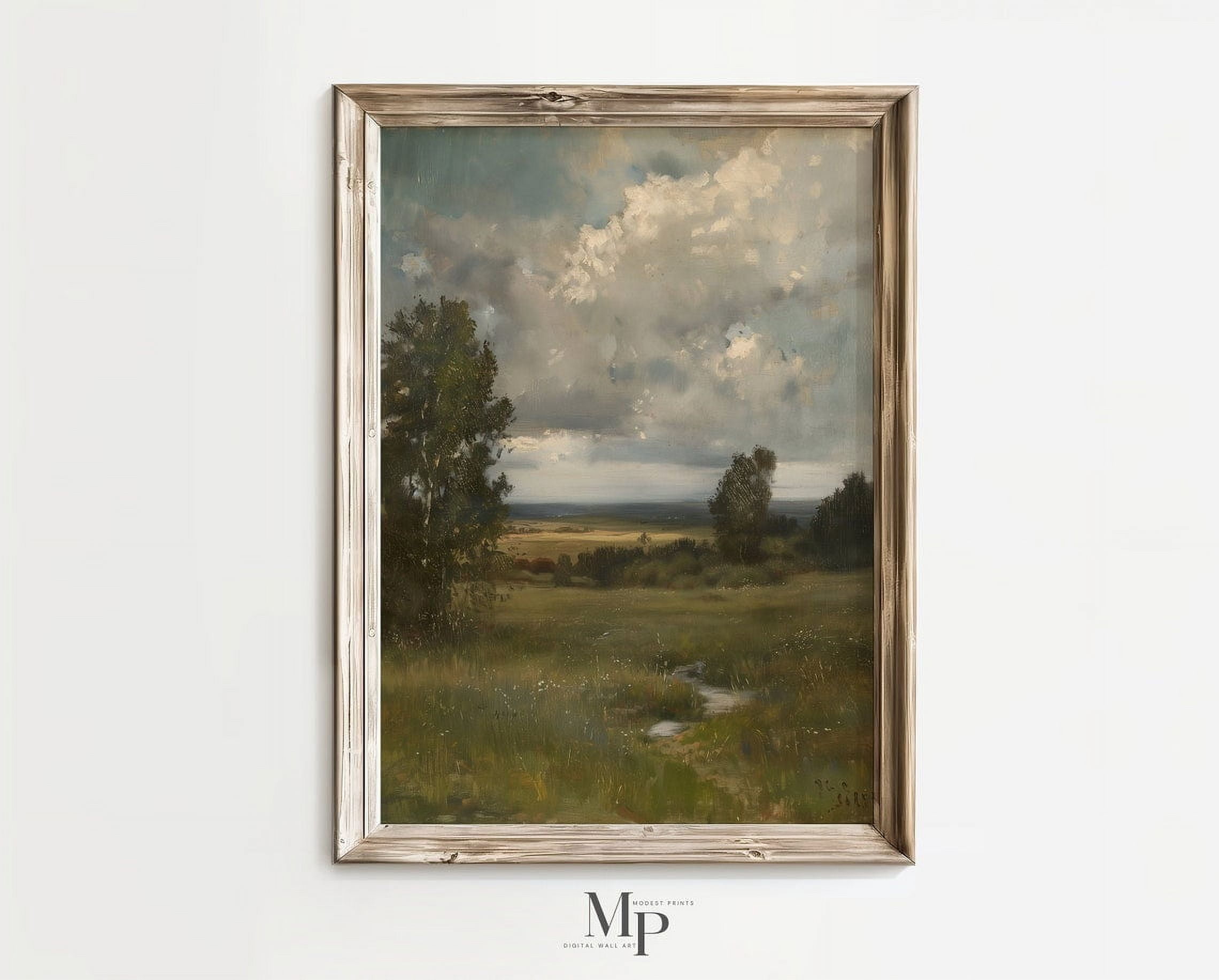 Classic Landscape Art Print, Landscape Painting, Retro Country Decor ...