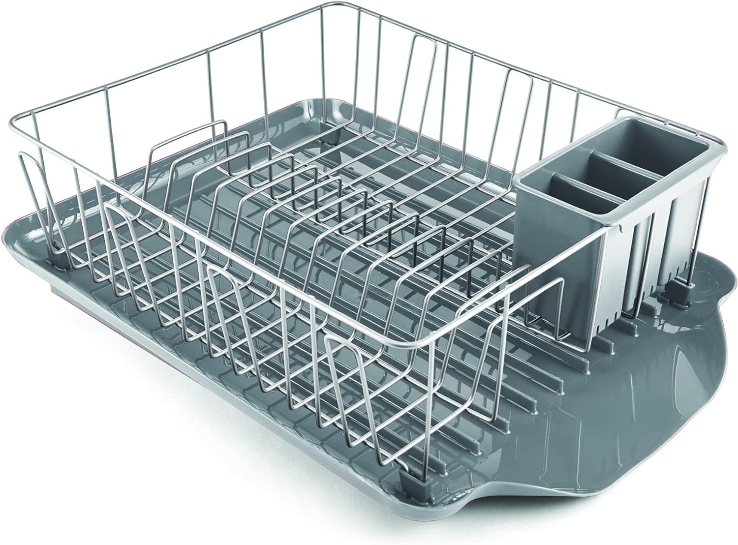 Classic Large Rust Resistant Full Dishrack with Removable 3 Compartment ...