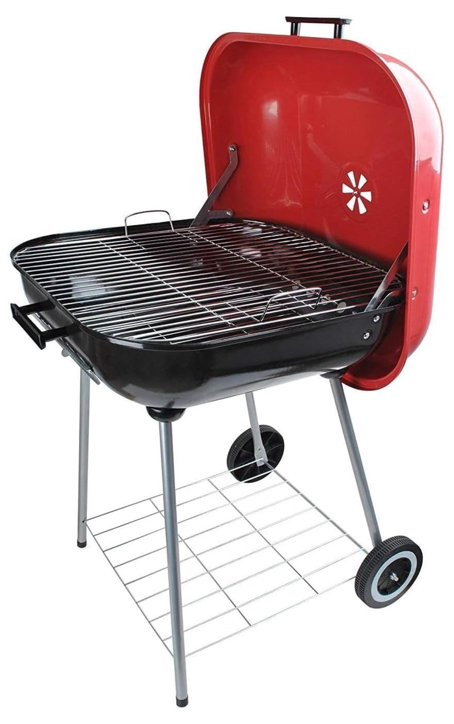 Classic Large Square 22x22" Charcoal Barbecue Grill Portable BBQ Heavy ...