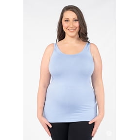 ToBeInStyle Women's Racerback Elastic Form Fitting Tank Top - Baby Blue ...