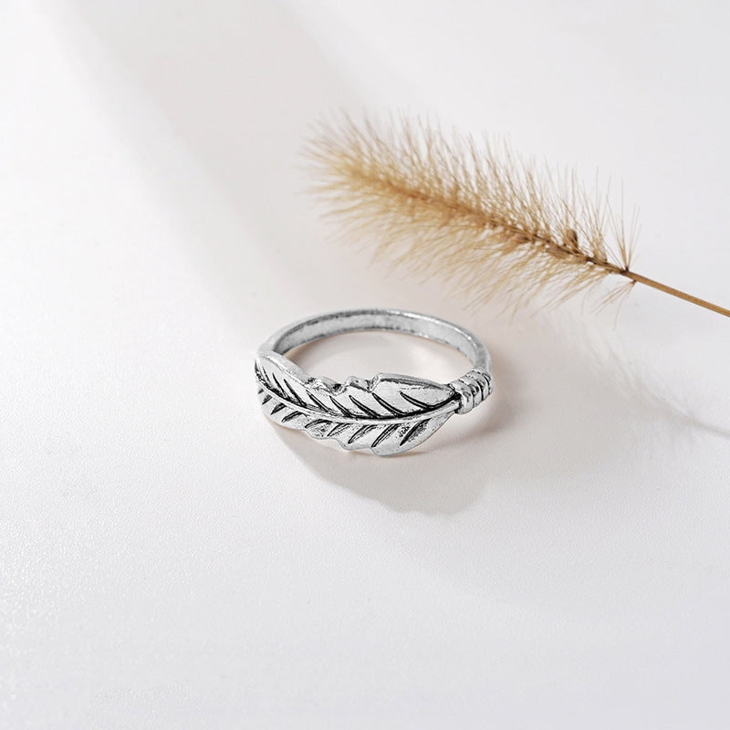 Classic Leaf Ring: Retro Alloy Electroplated Jewelry for Women ...