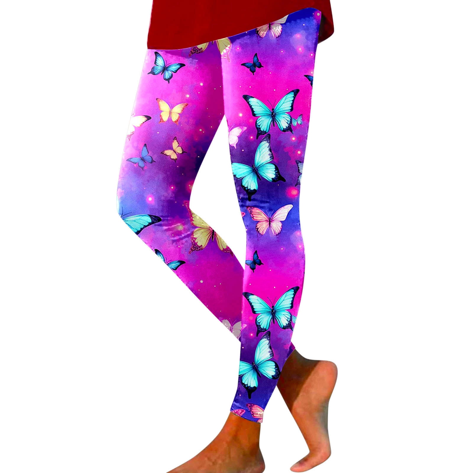 Classic Leggings for Women Print Tights High Waisted Slimming Fit Yoga ...