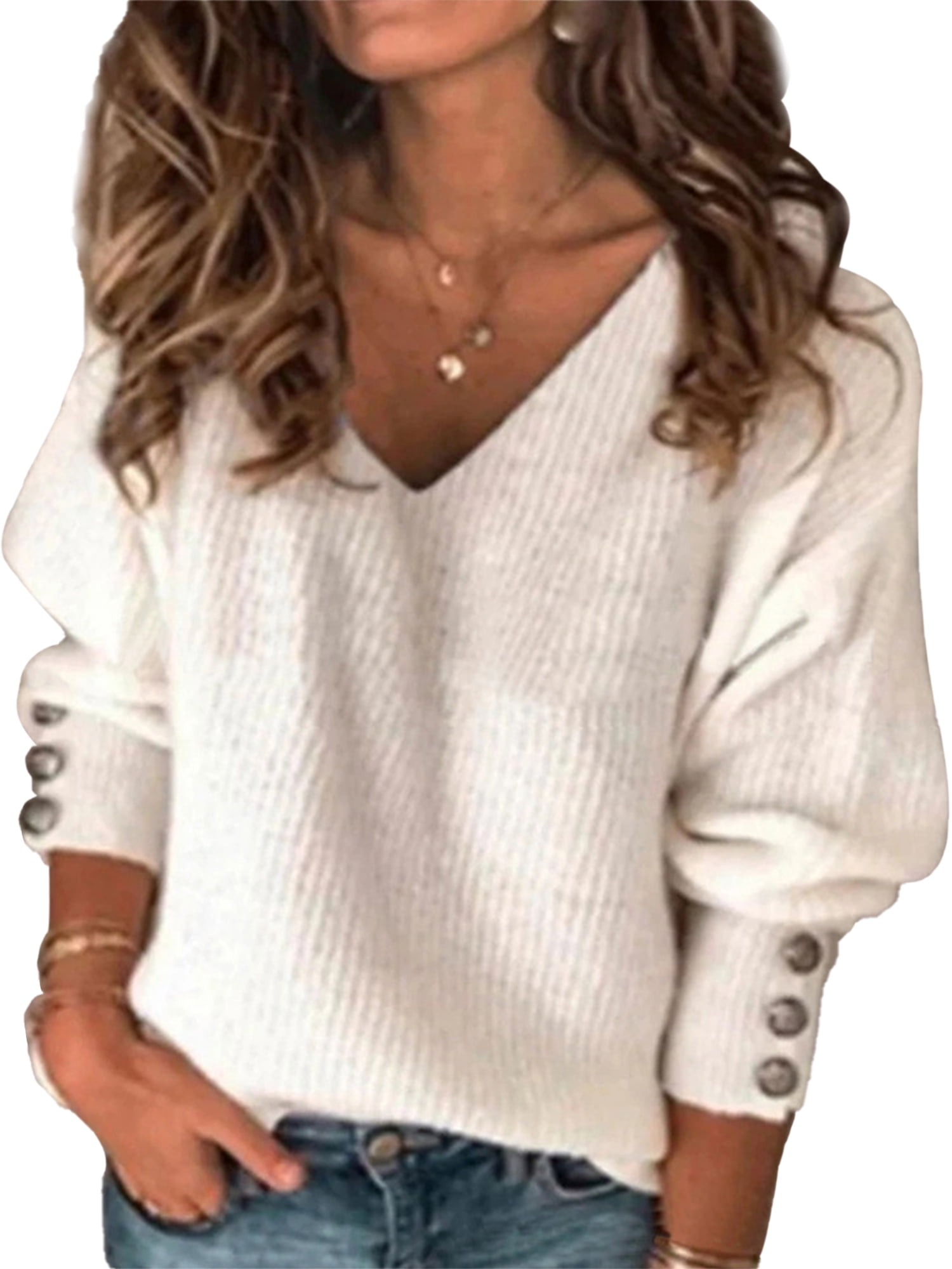 Customer reviews for Classic Leisure Oversized Deep V Neck Sweater for ...