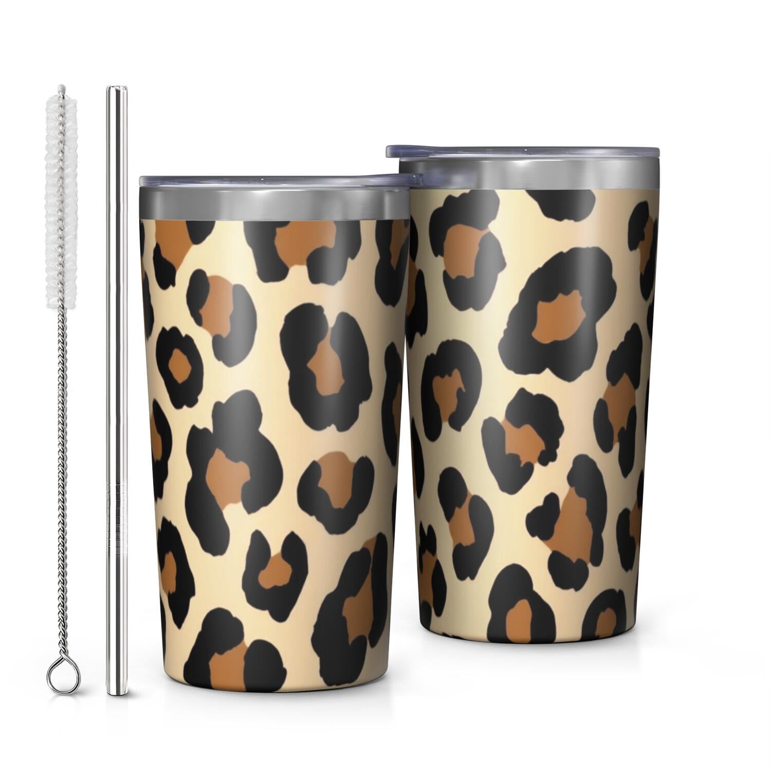 Classic Leopard Print 10oz Tumblers Stainless Steel Tumbler with Lid ...