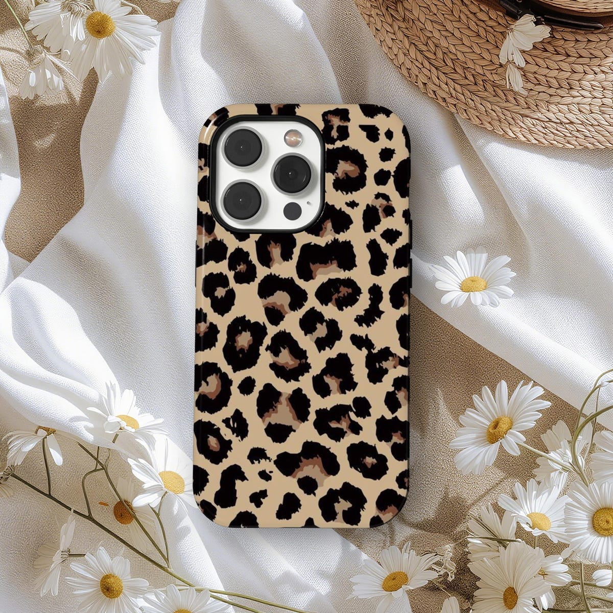 Classic Leopard Print Chic Neutral Animal Phone Case with iPhone 17 to ...