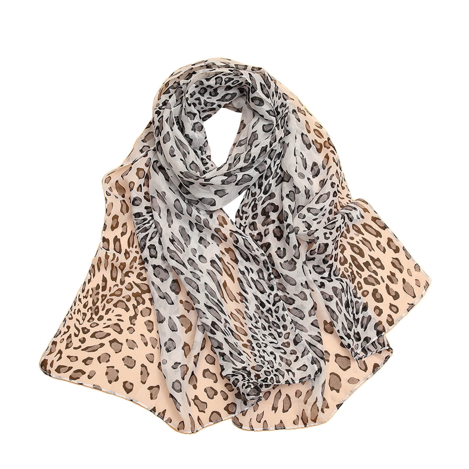 Classic Leopard Print Chiffon Scarf for Women Under $7 Thin Lightweight ...