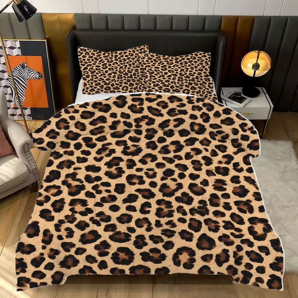 Classic Leopard Print Seamless Pattern Comforter Set Full Size Bedding ...