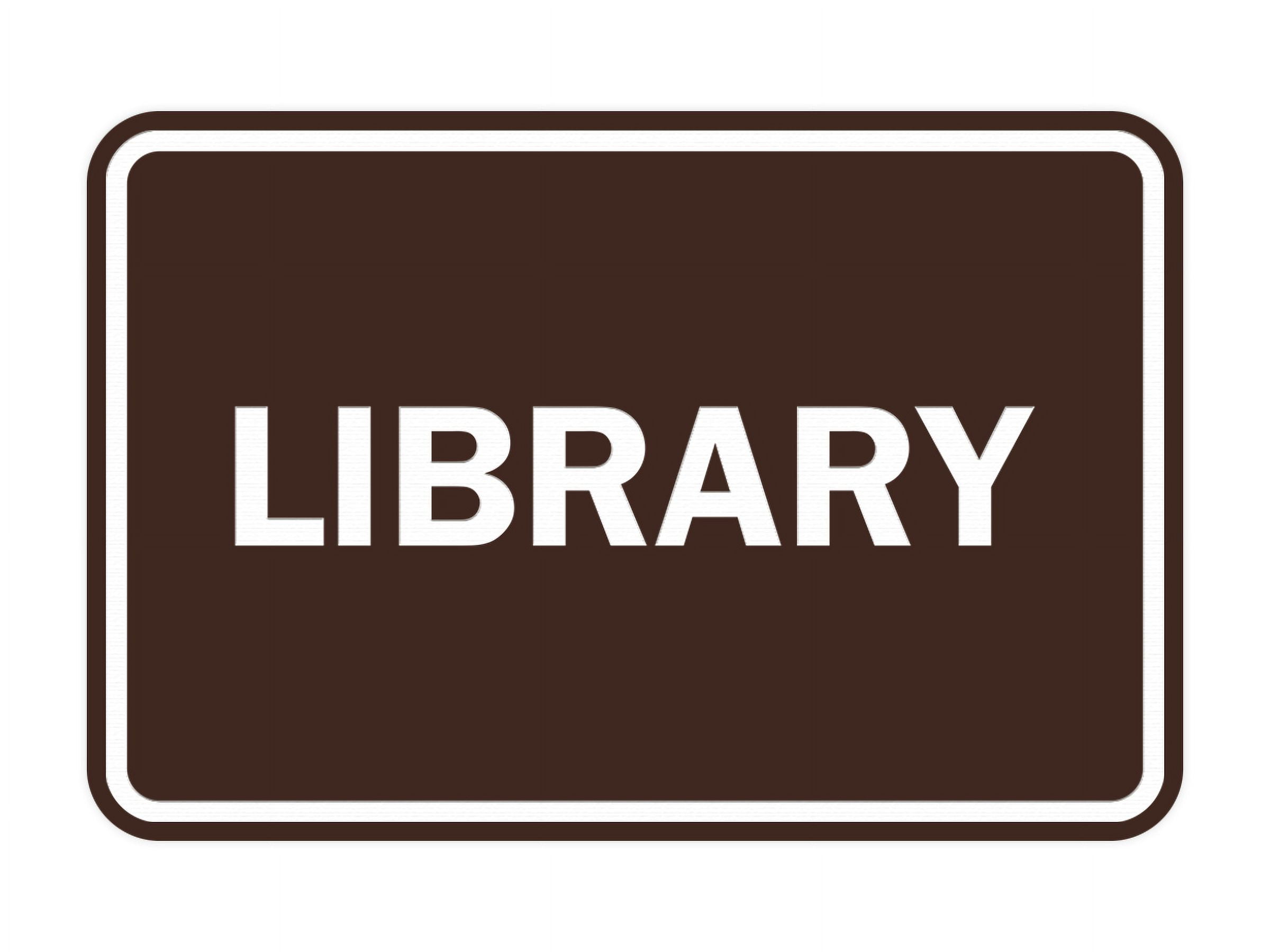 Classic Library Sign (Dark Brown) - Medium - Walmart.com