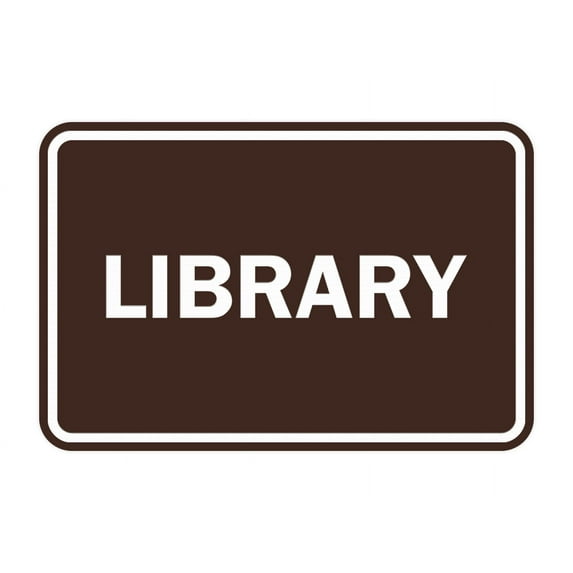 Classic Library Sign (Dark Brown) - Medium - Walmart.com