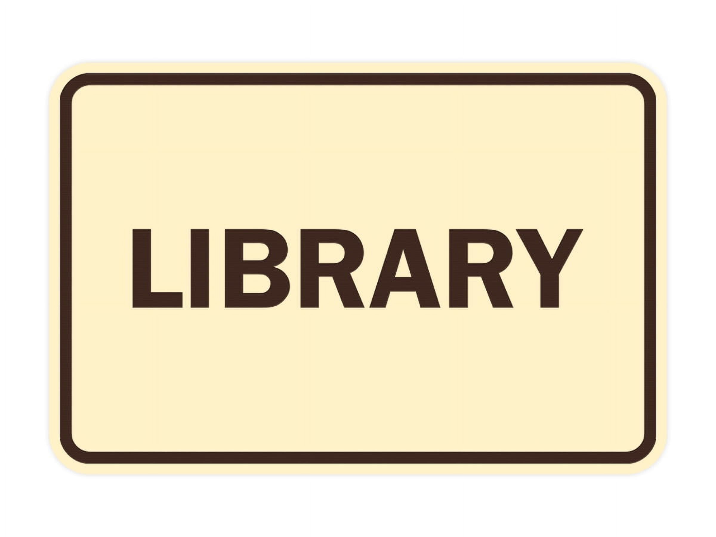 Classic Library Sign (Ivory/Dark Brown) - Large - Walmart.com
