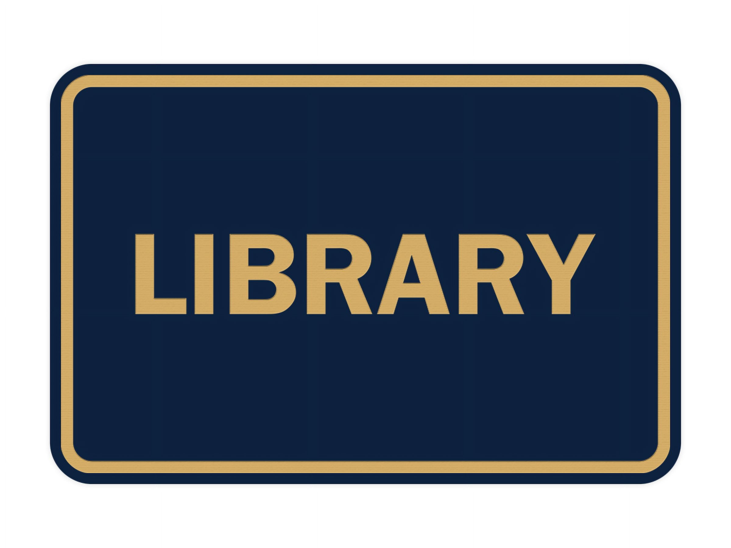 Classic Library Sign (Navy Blue/Gold) - Small - Walmart.com
