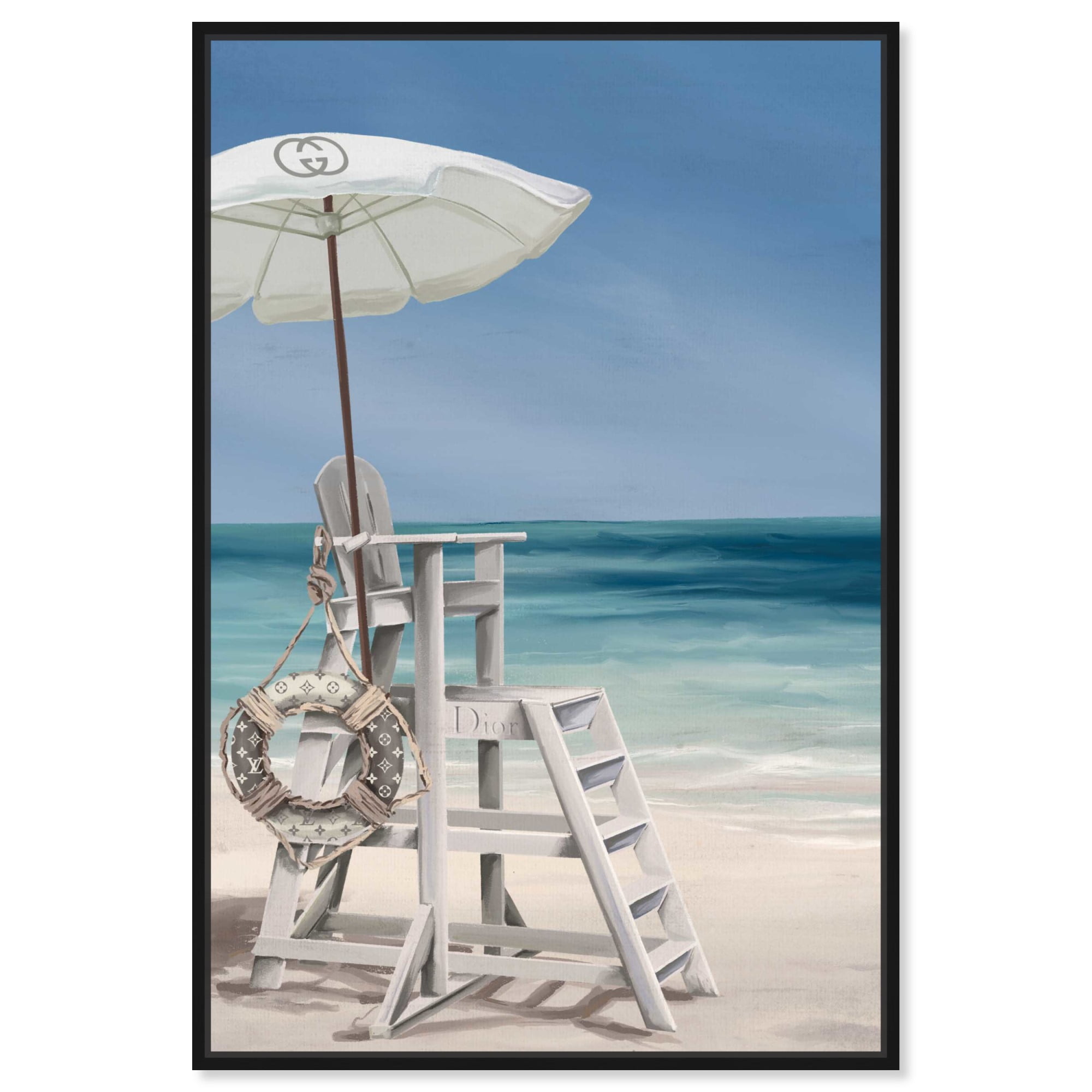 Classic Lifeguard View Canvas Vibrant Coastal Wall Art by Art Remedy ...