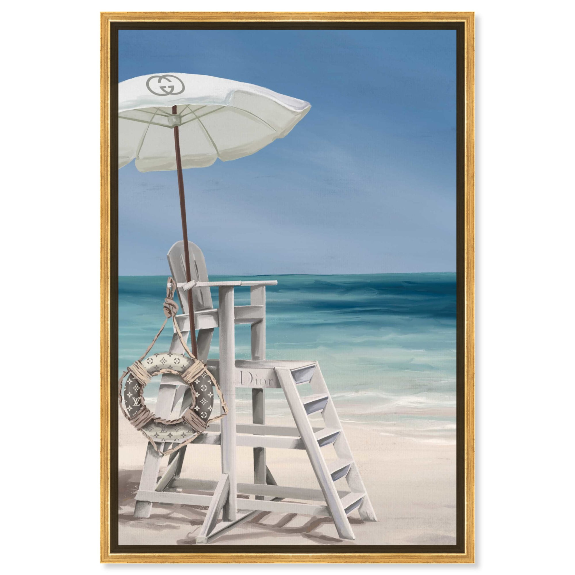Classic Lifeguard View Canvas Vibrant Coastal Wall Art by Art Remedy ...