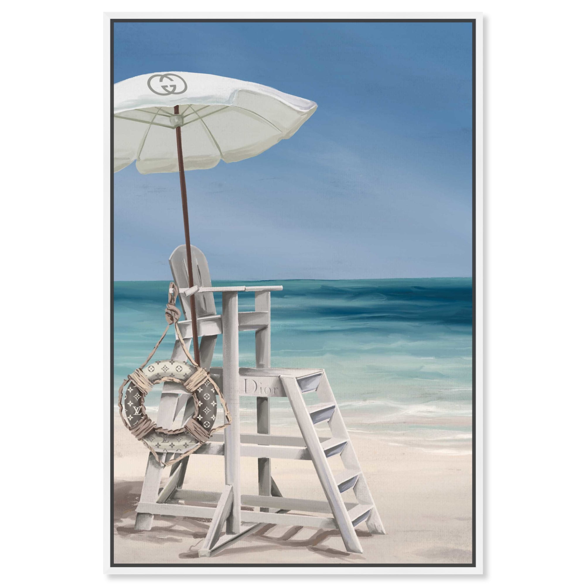 Classic Lifeguard View Canvas Vibrant Coastal Wall Art by Art Remedy ...