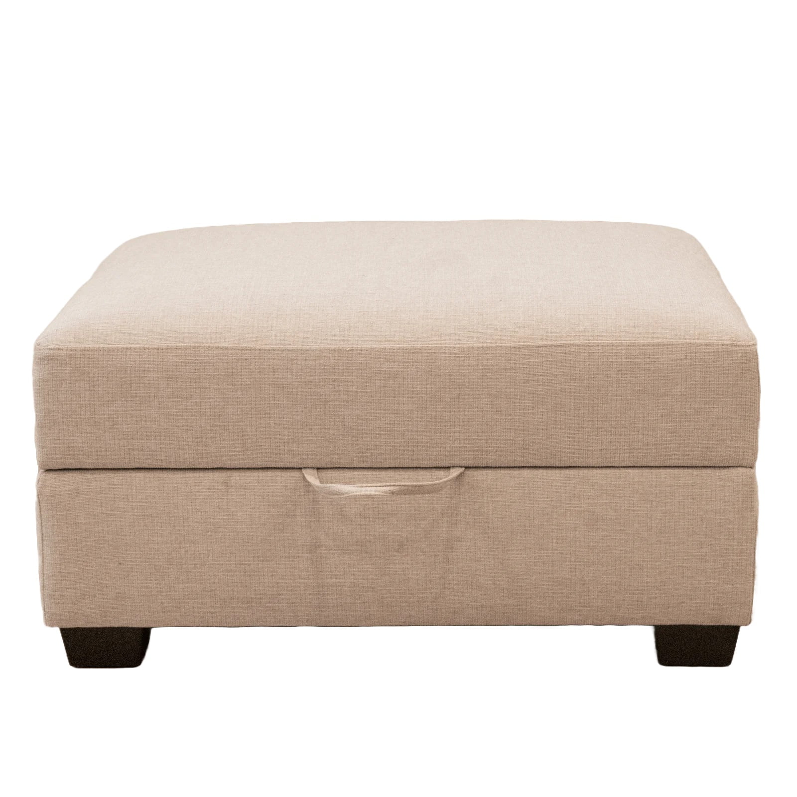 Classic Living Room Storage Ottoman, Fabric Upholstered Footstool with ...