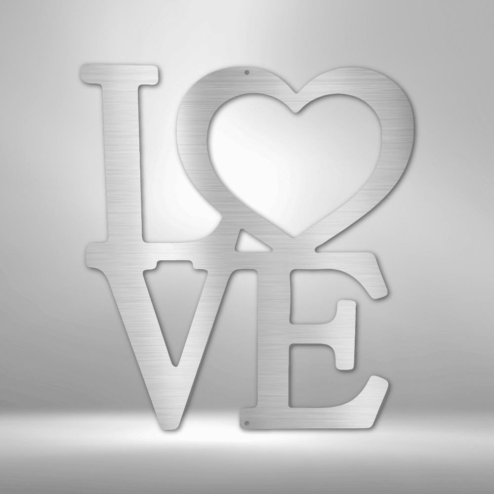 Classic Love Steel Sign Laser Cut Powder Coated Home & Office Metal ...