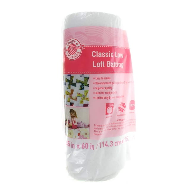 Loops & Threads™ Classic Low Loft Quilt Batting - Walmart.com