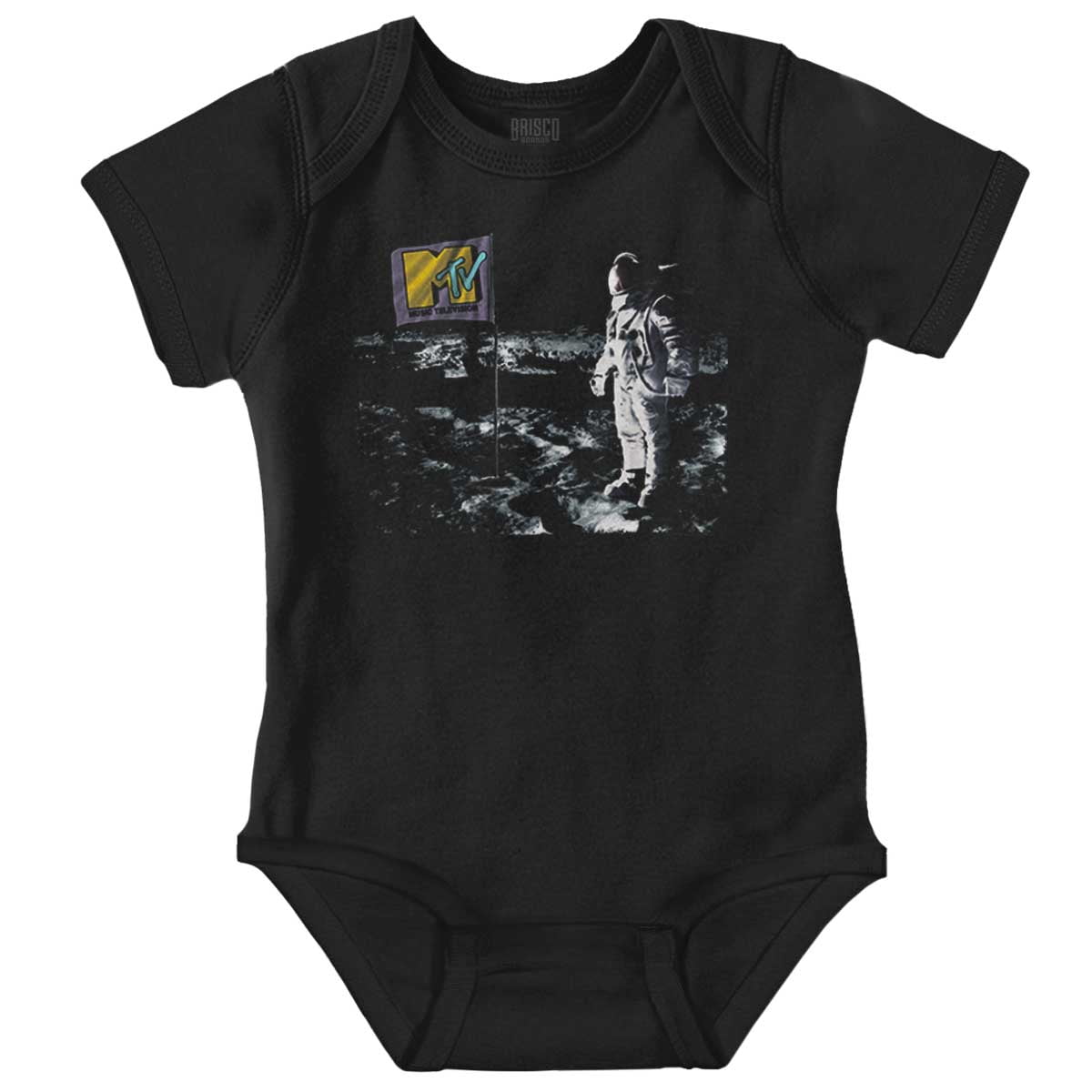 Classic MTV Logo Moon Man Space Flag Romper Boys or Girls Infant Baby ...