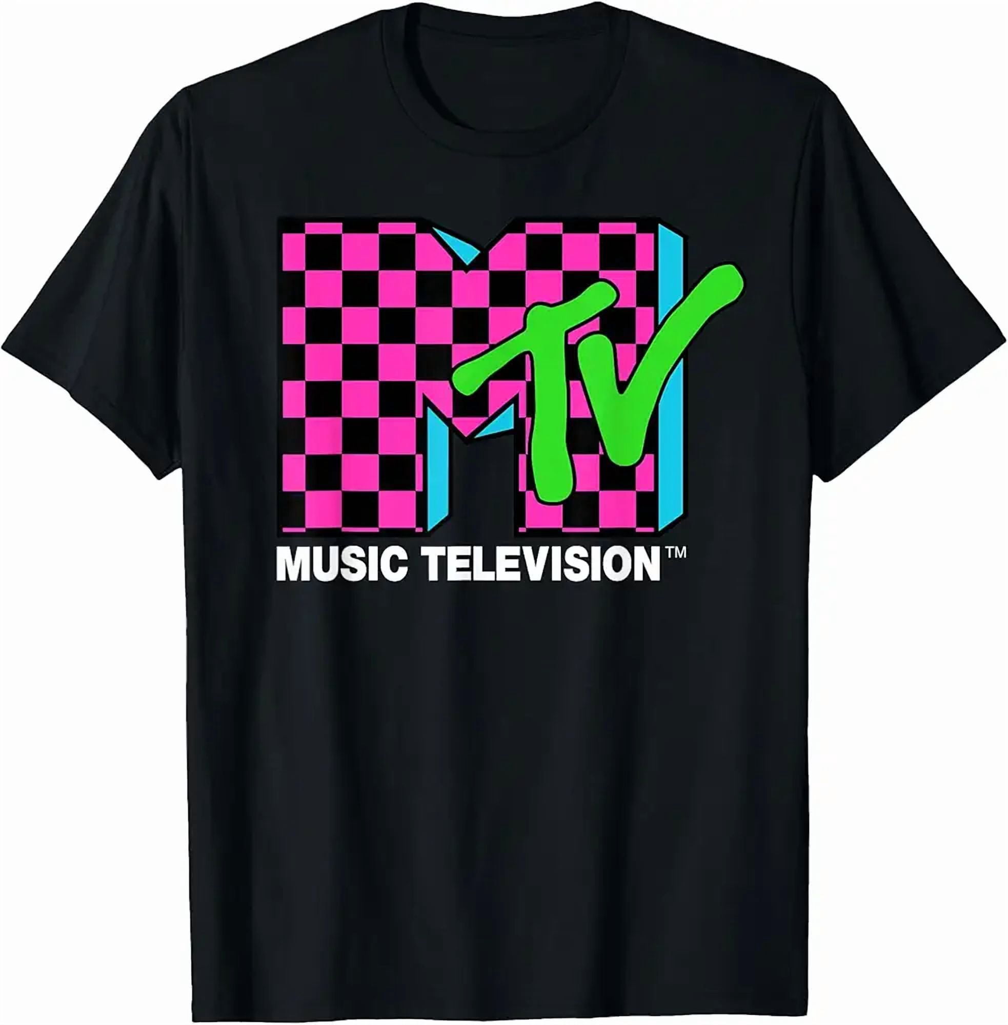Classic MTV Logo Pink And Blue Checker Design Retro Music Television ...