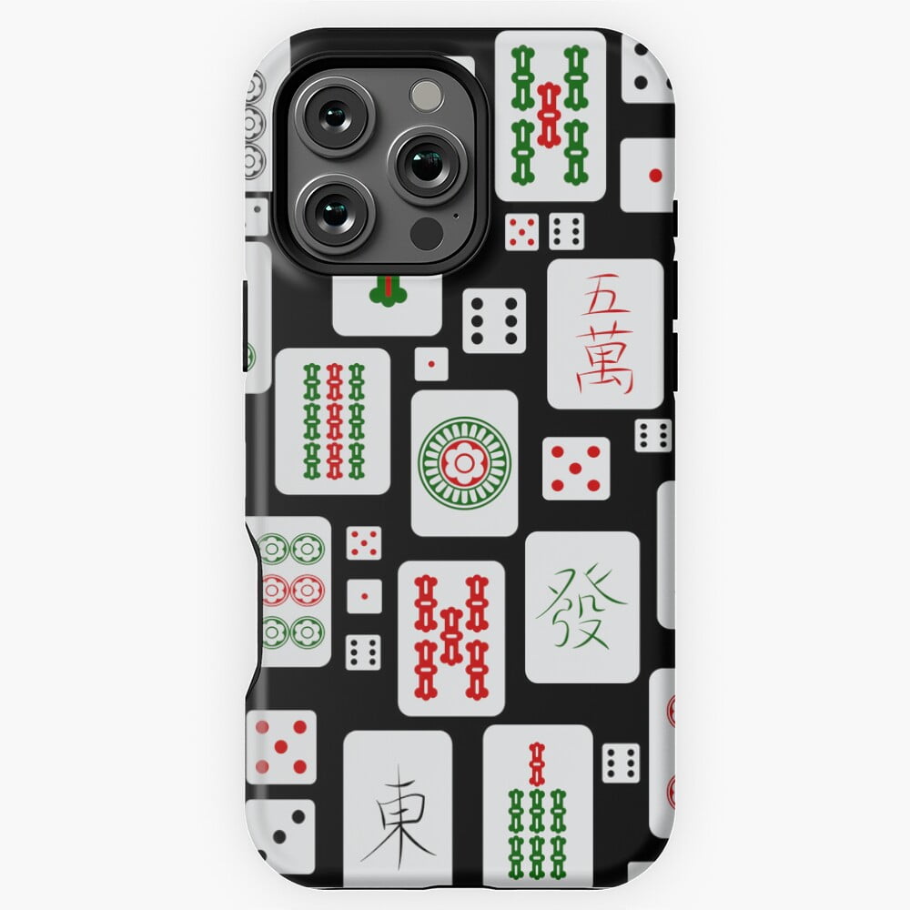 Classic Mahjong Tiles Game Phone Case for iPhone 16 15 14 13 12 11 Pro ...