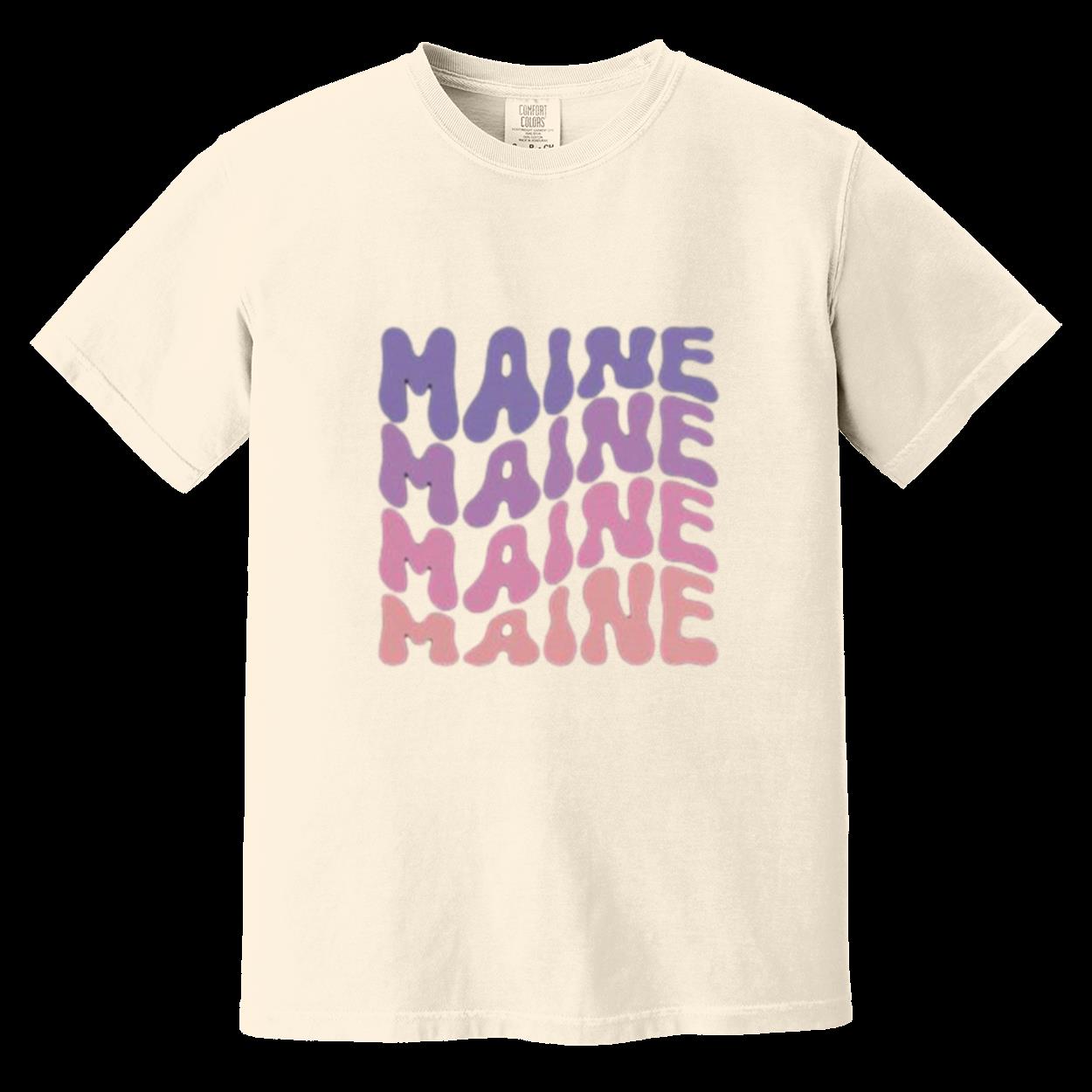 Classic Maine Pine Tree State Pride Vacation Art Comfort Color T-Shirt ...