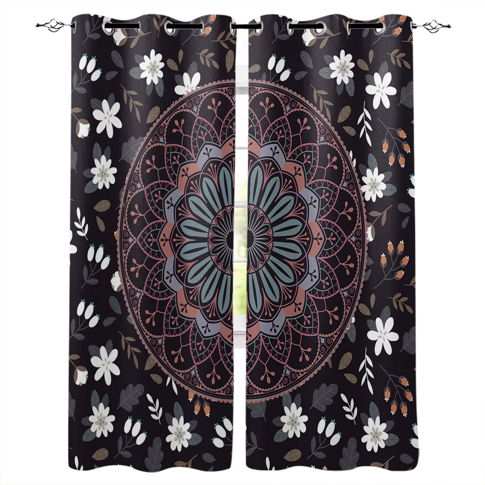 Classic Mandala Window Curtains Living Room Outdoor Fabric Drapes ...