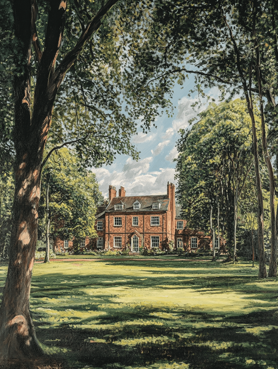 Classic Manor House Canvas Print/Wall Art， Suitable for Living Room ...