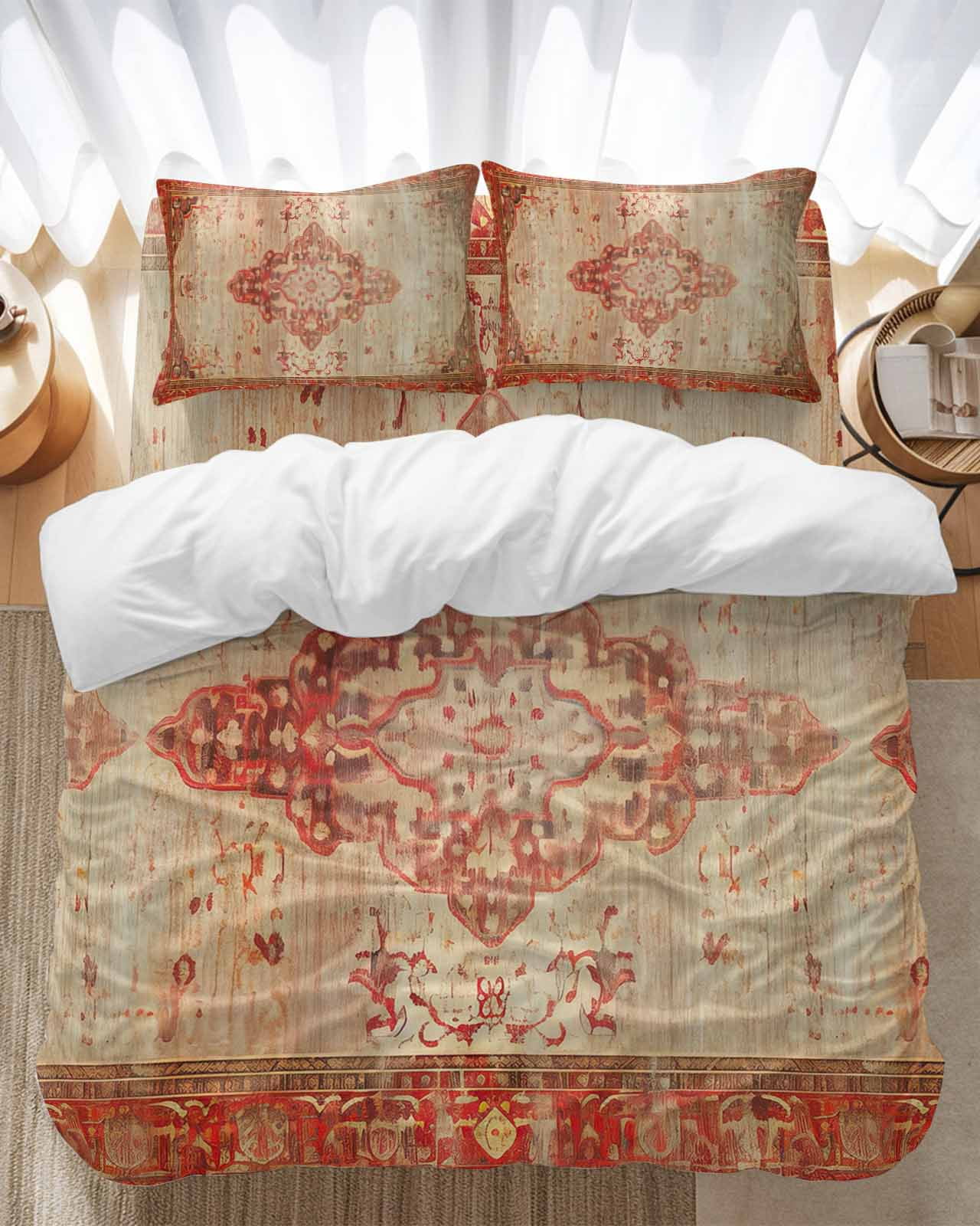 Classic Medieval Bedding Duvet Cover Set King Size 4 Pieces Retro ...