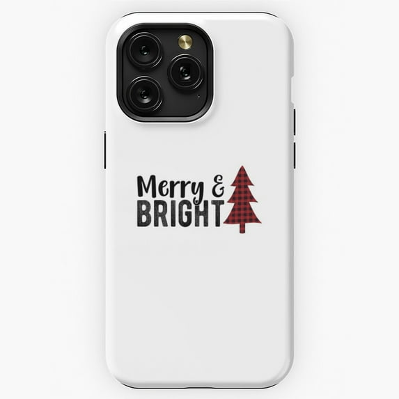 Classic Merry And Bright Christmas Typography Design iPhone Case 17 to ...