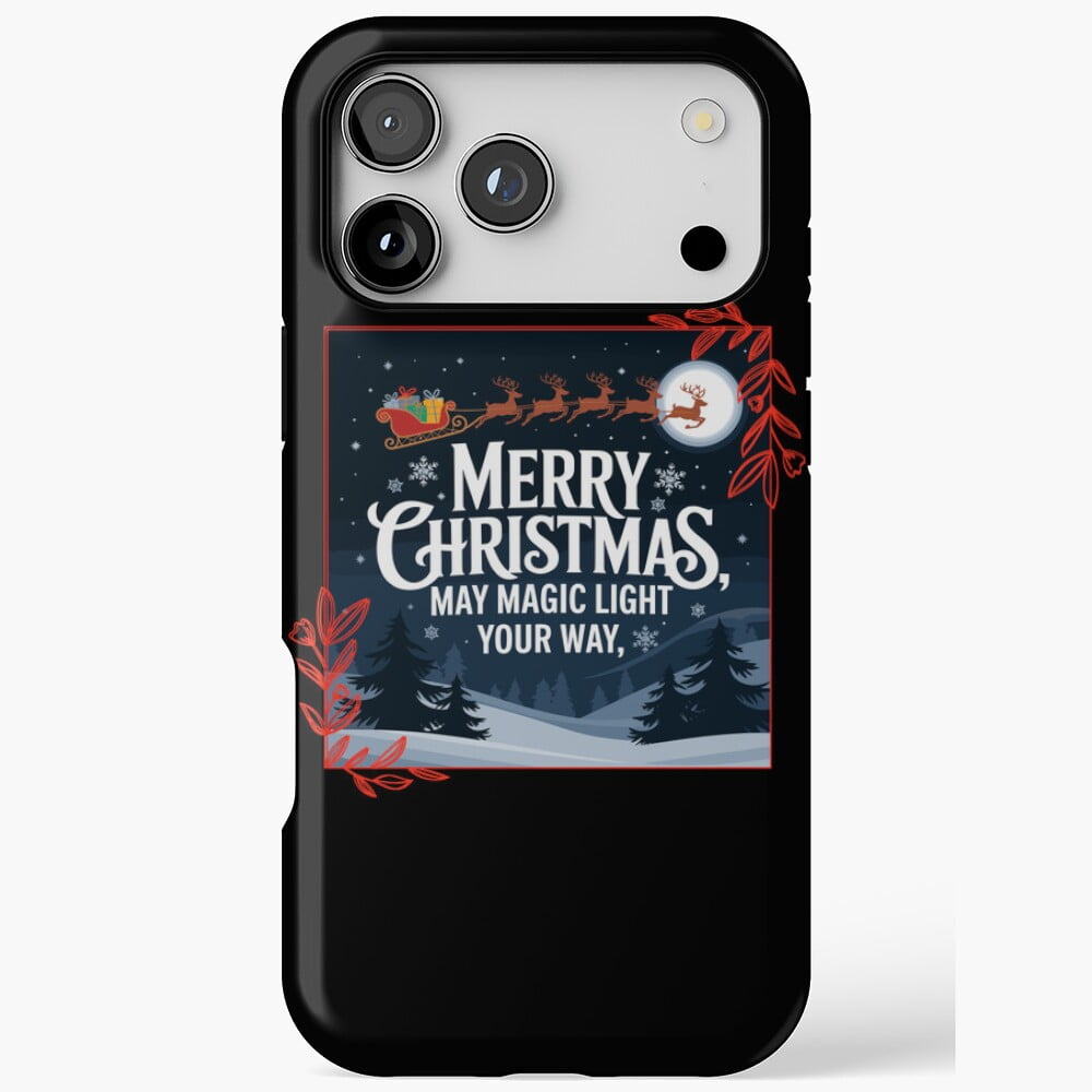 Classic Merry Christmas Holiday Red Graphic for iPhone 11 12 13 14 15 ...