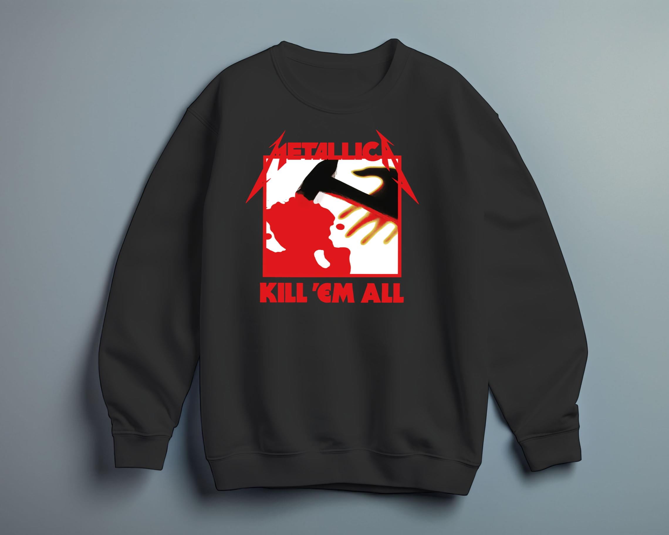 Classic Metal Album Inspired Kill 'Em All Graphic Punk Rock Black Shirt ...