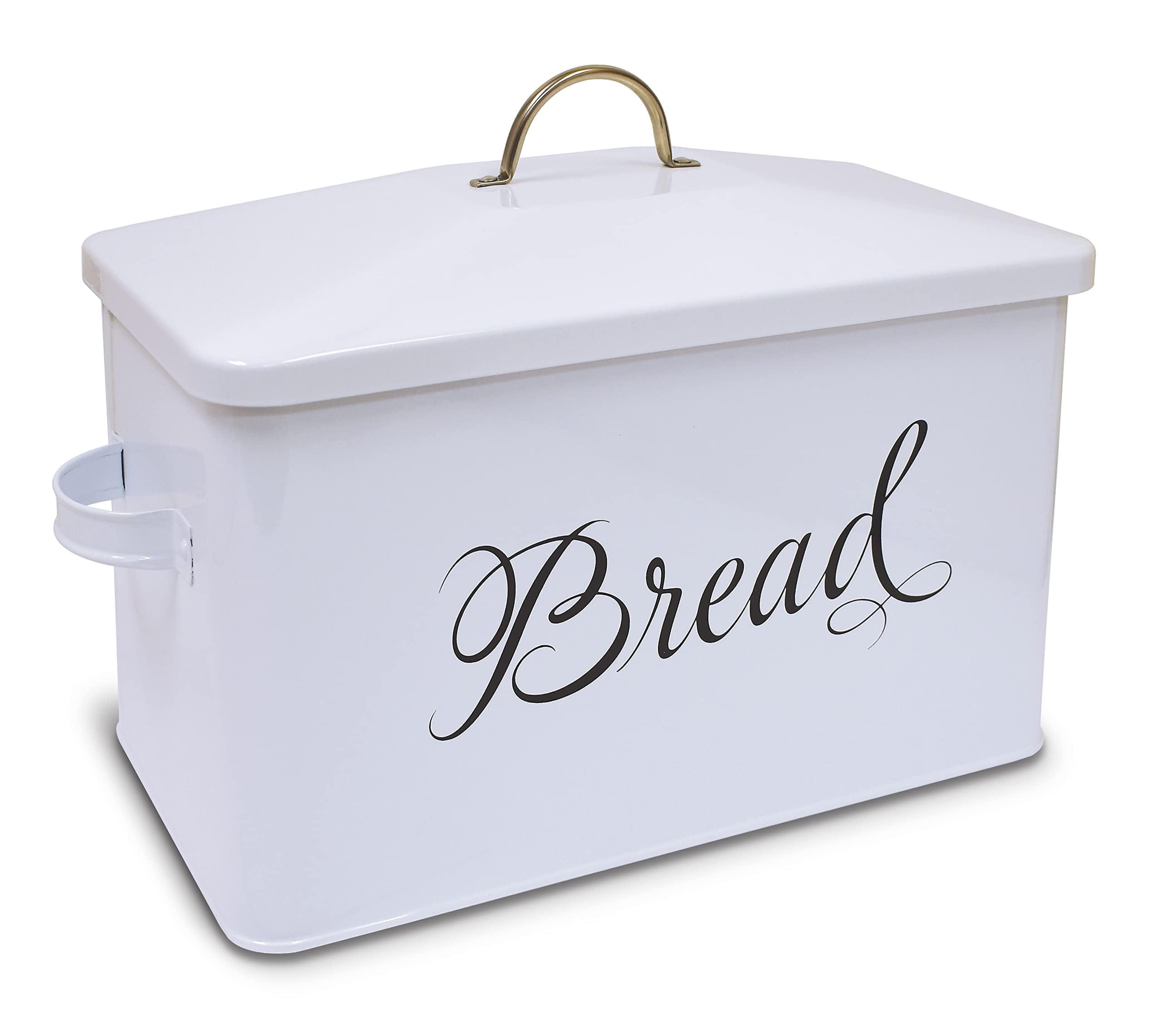 Better Kitchen Products Large White Metal Bread Box, Steel Bread ...