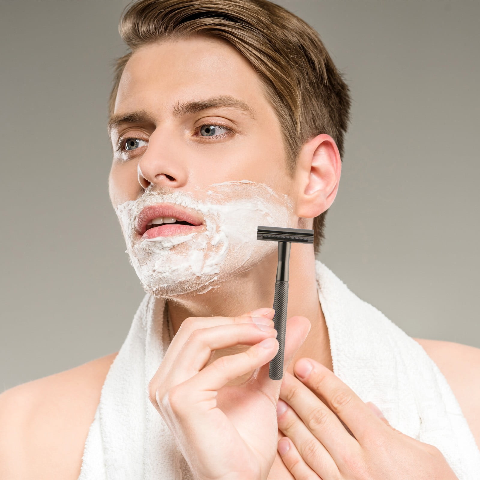 Classic Metal Double Edge Eco Safety Razor Long Handle Wet Shaving Kit ...