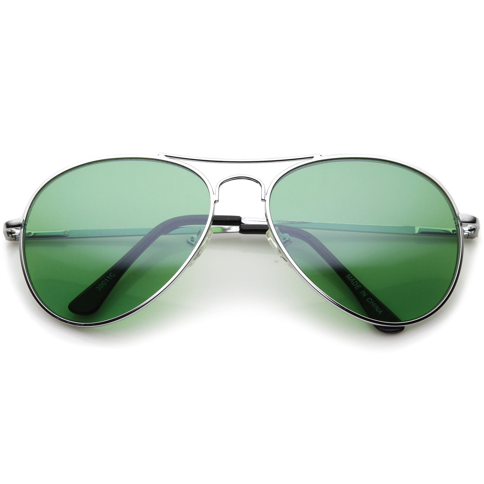 Classic Metal Frame Colored Teardrop Lens Aviator Sunglasses 57mm ...