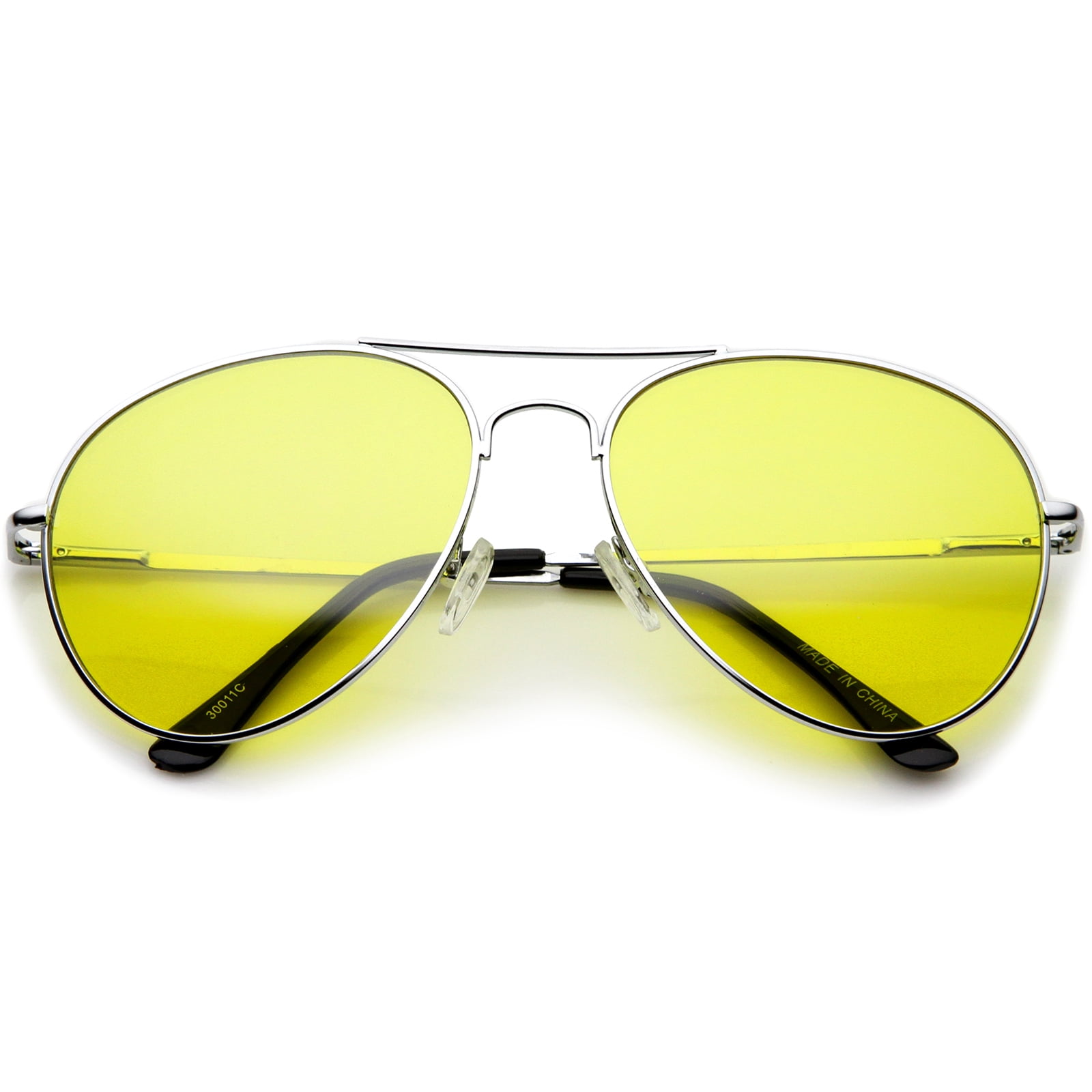 Classic Metal Frame Colored Teardrop Lens Aviator Sunglasses 57mm ...