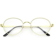 grinderPUNCH Retro Classic Round Metal Frame Clear Lens Glasses ...
