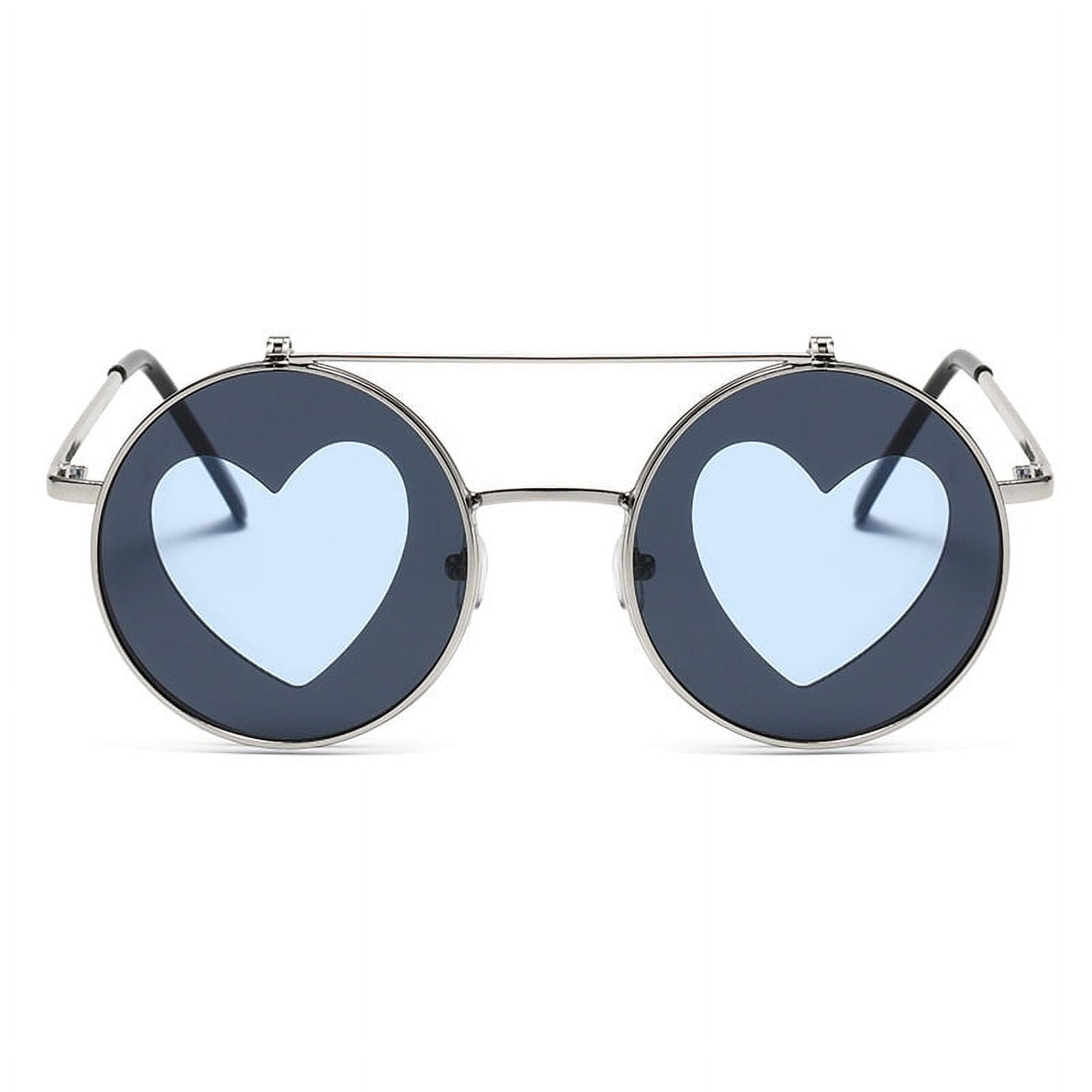 Classic Metal Love Flap Sunglasses for Men Women Driving Sun glasses ...