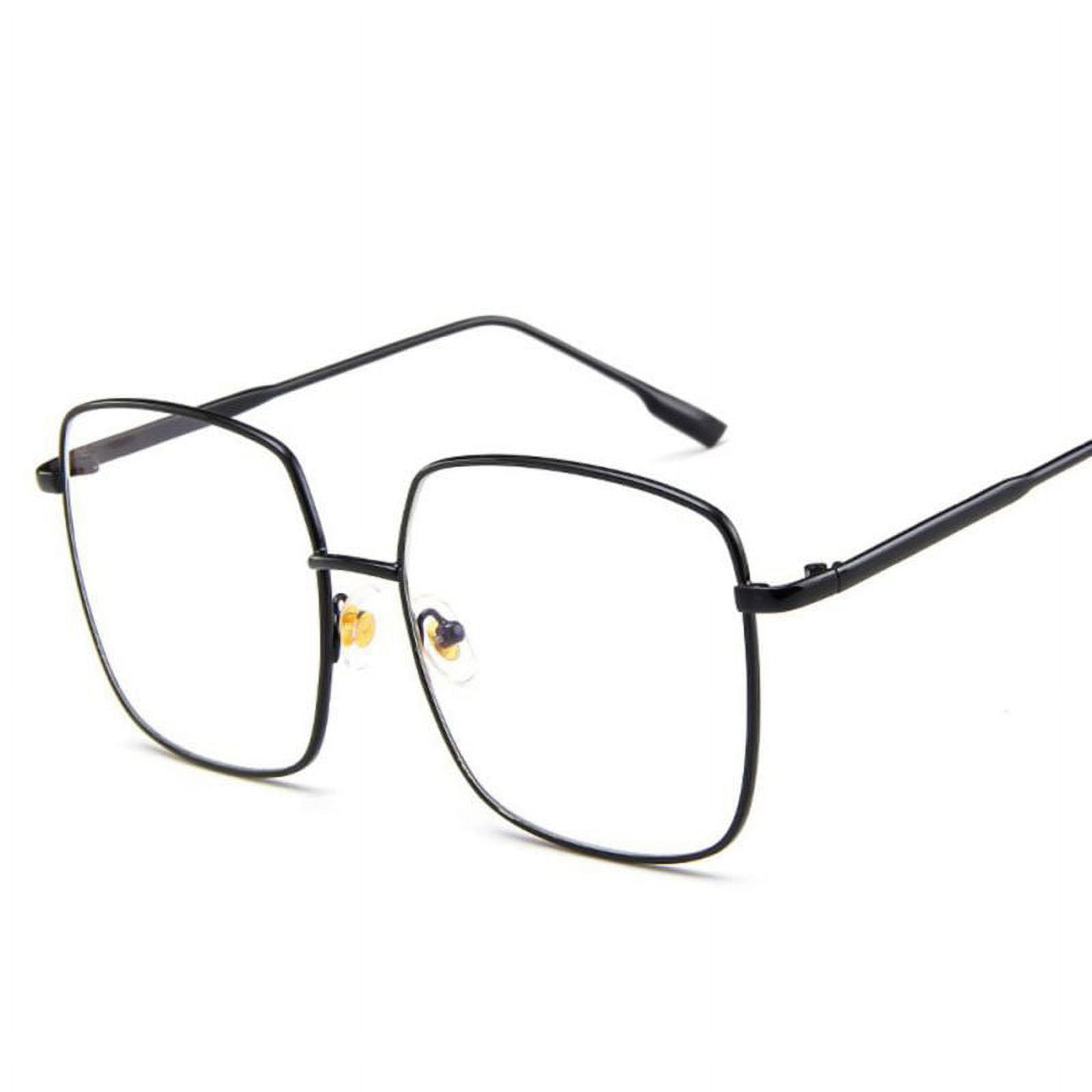 Classic Metal Square Full Frame PC Clear Oversized Lens Retro Glasses ...