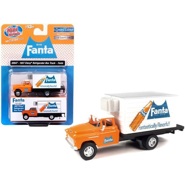 1957 Chevrolet Refrigerated Box Truck Orange with White Top "Fanta" 1/ ...