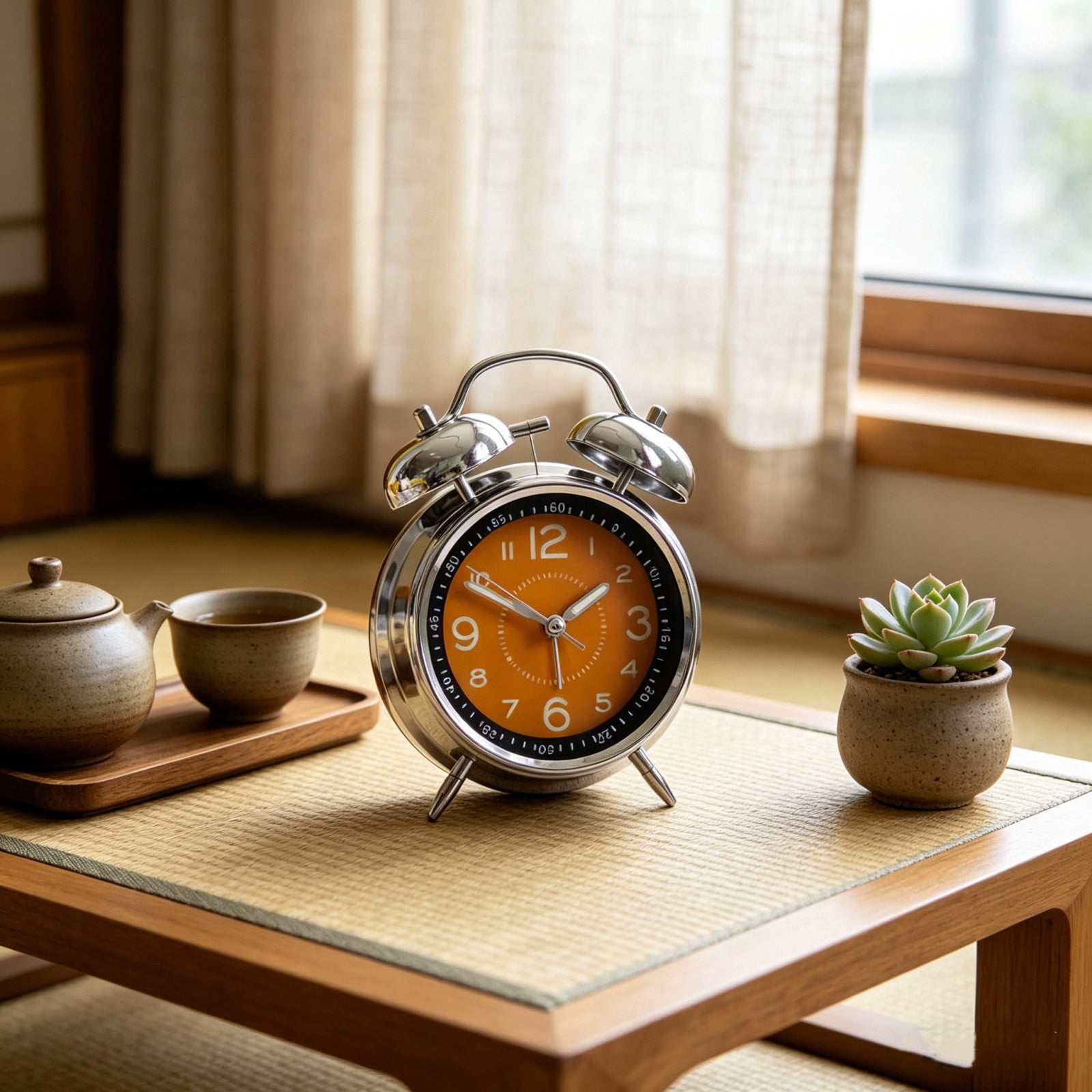 Classic MetalClock Low Light Face Quiet Non Ticking Twin Bell LoudTone ...