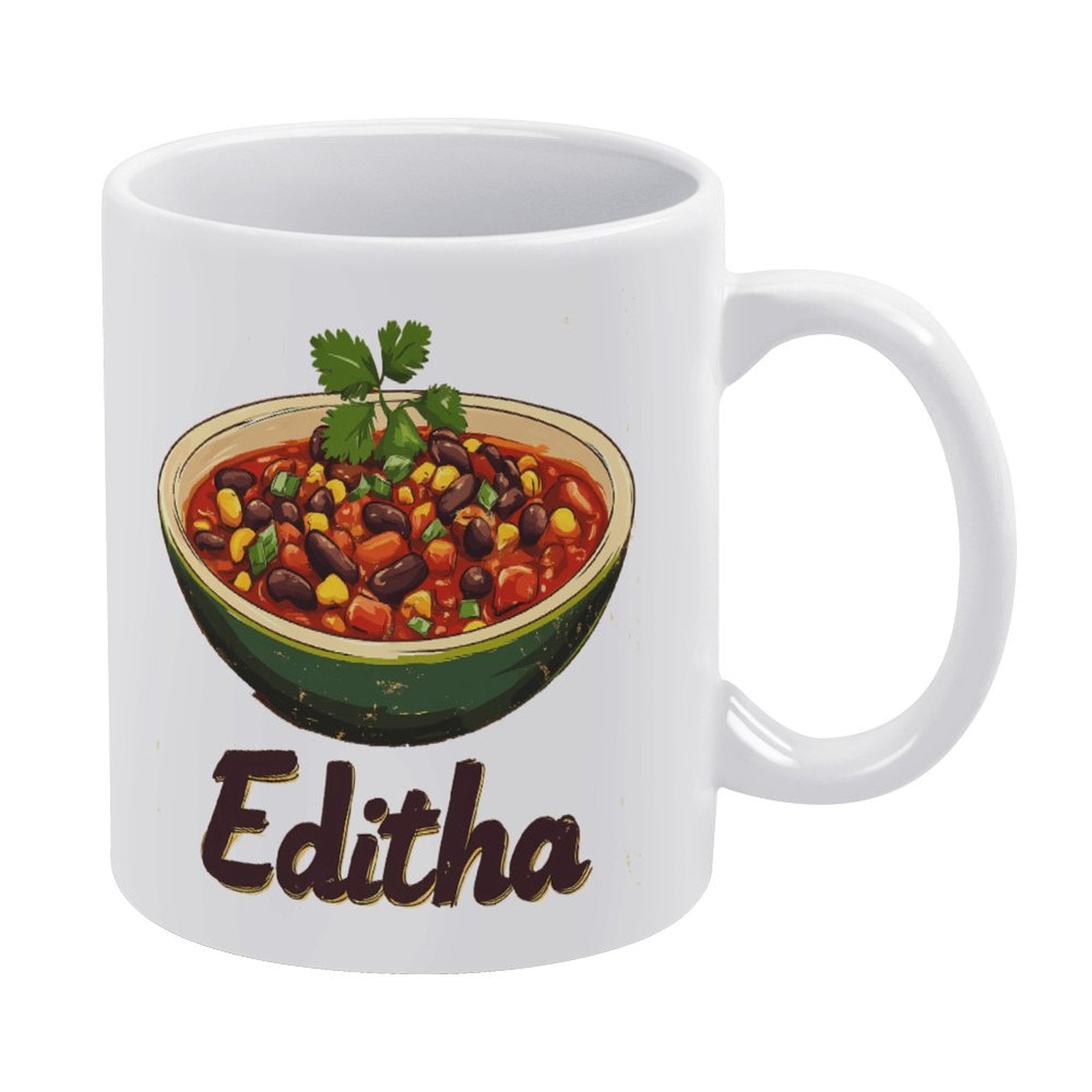 Classic Mexican Dish Chili Tasting 11oz Coffee Mug with Handles Ceramic ...