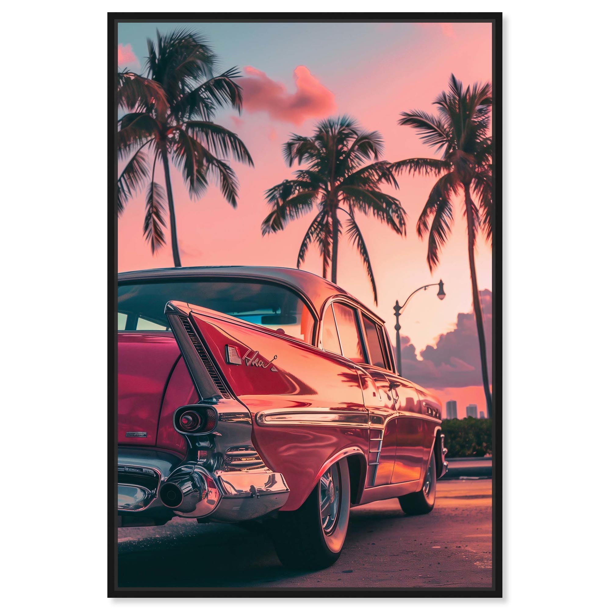 Classic Miami Drive Canvas Miami Inspired Art Prints by Art Remedy ...